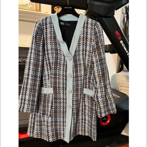 Zara | Jackets & Coats | Zara Combination Structured Denim Multicolored ...